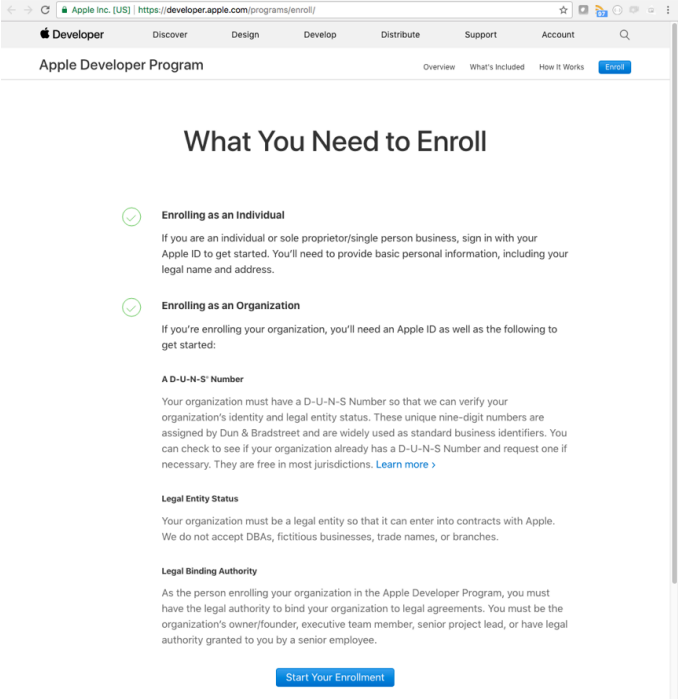 Set up an Apple Developer account – ClubReady Support