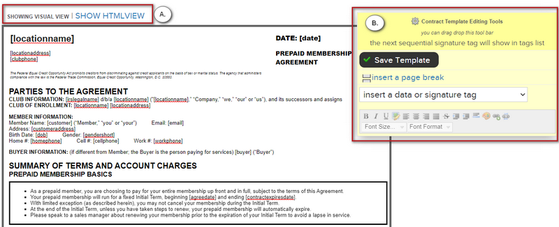 Edit a Contract Template – ClubReady Support